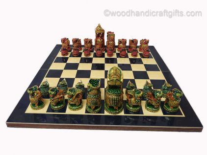 Beautifully Hand Painted Indian Wooden Chess Sets