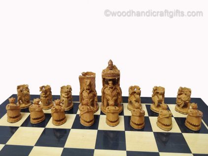 Handmade Wooden Chess Sets from India with Board