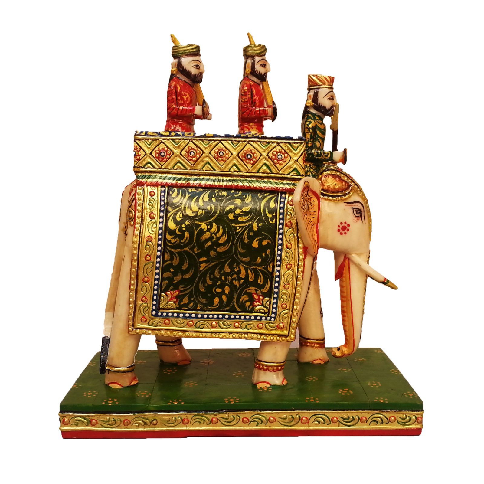 Indian Maharajah Bone Chess Pieces Camel Bone Gold Plated