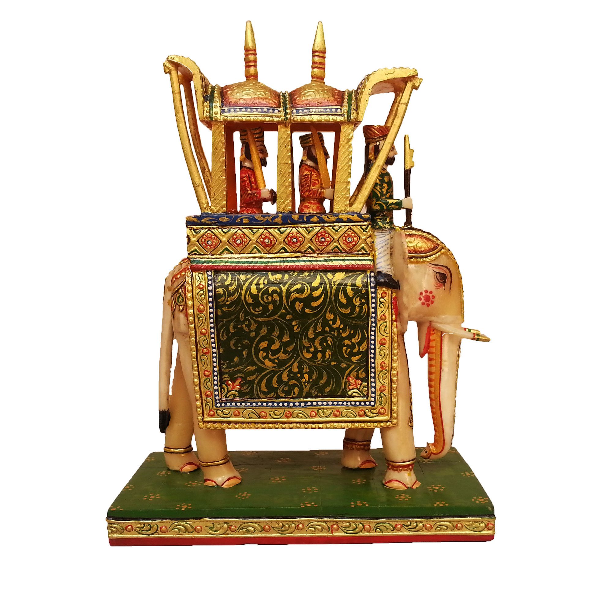Indian Maharajah Bone Chess Pieces Camel Bone Gold Plated