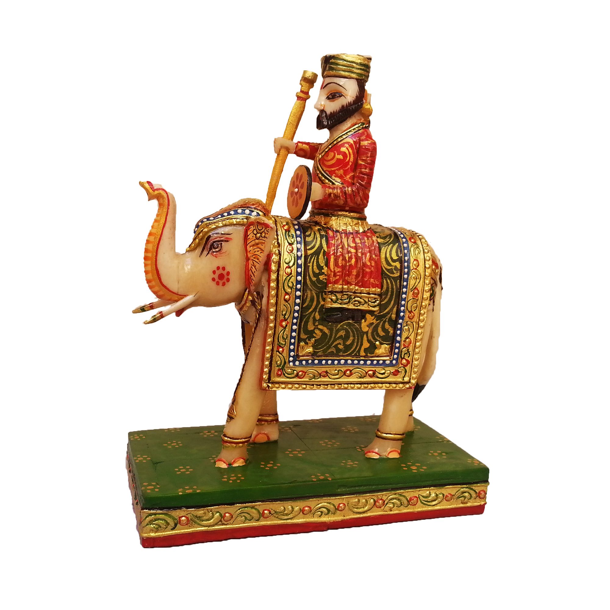 Indian Maharajah Bone Chess Pieces Camel Bone Gold Plated